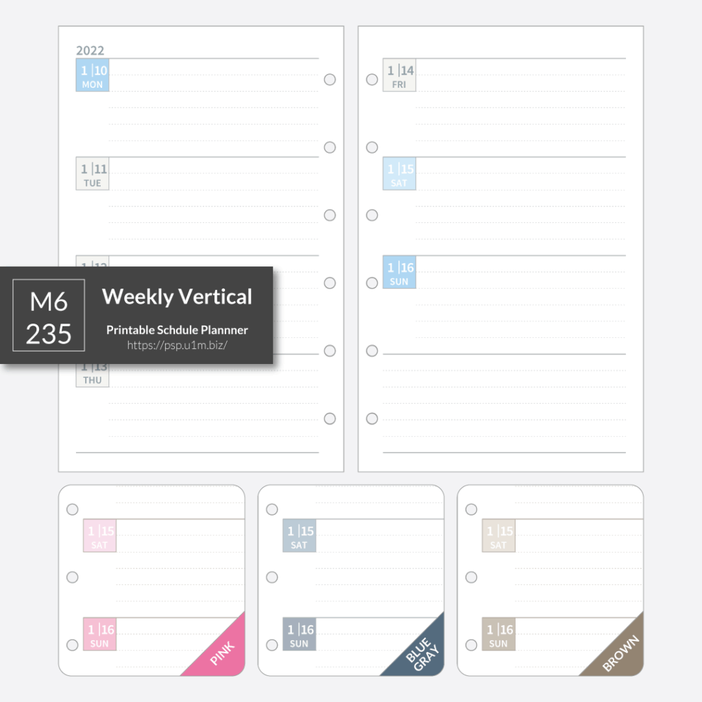 M6_011 Weekly Horizontal Planner – Printable Schedule Planner 2